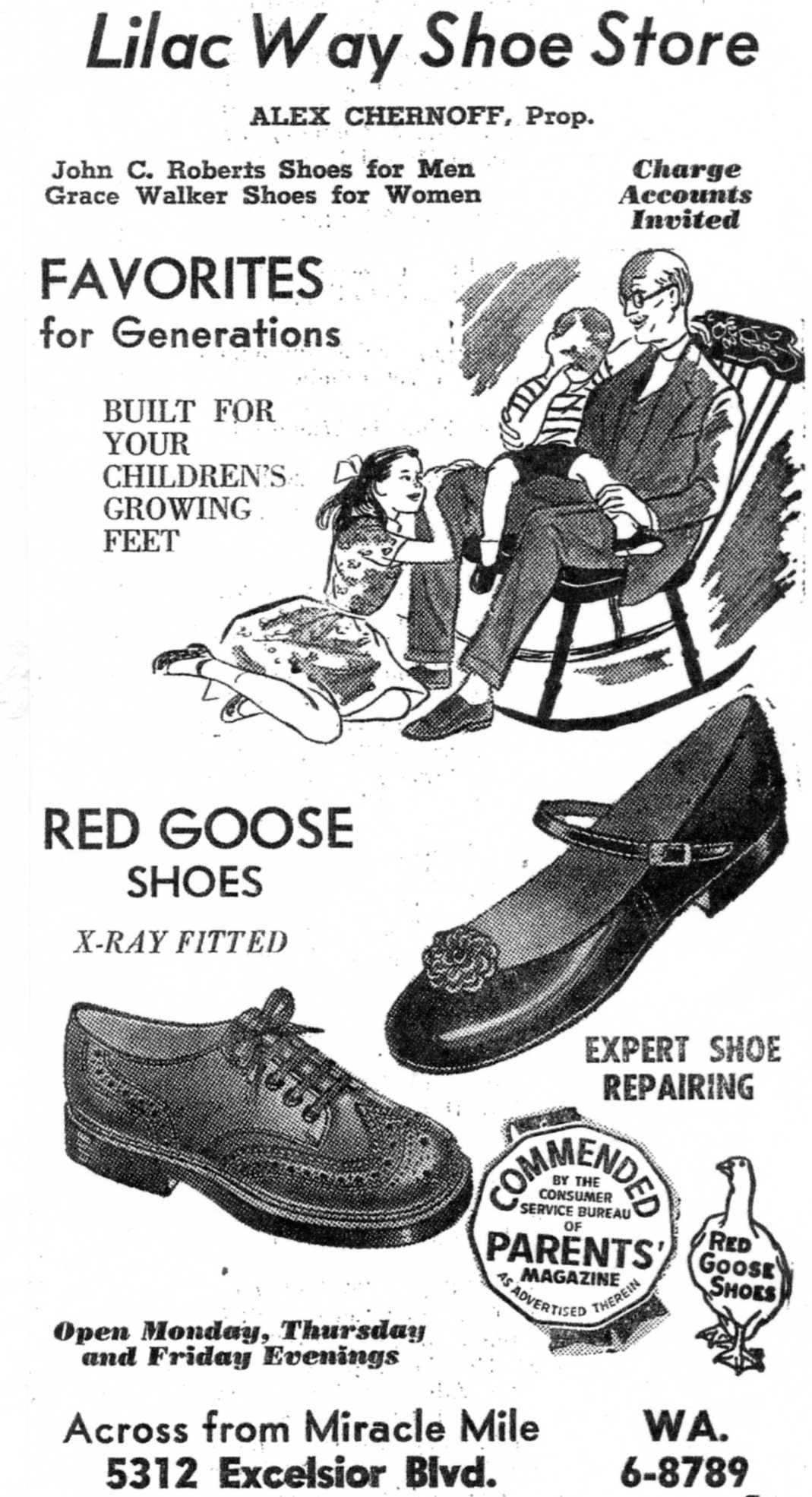 LILAC WAY SHOE STORE AND ALEX CHERNOFF – St Louis Park Historical Society