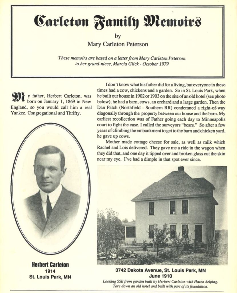 HERBERT CARLETON – St Louis Park Historical Society